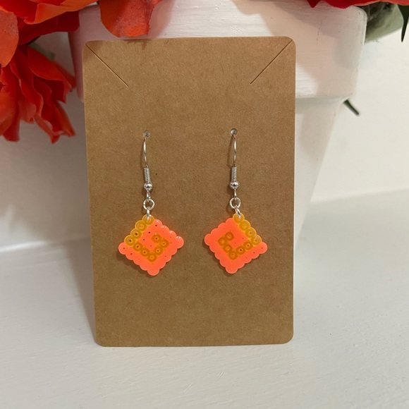 Hand Crafted | Jewelry | Perler Bead Square Swirl Earrings | Poshmark